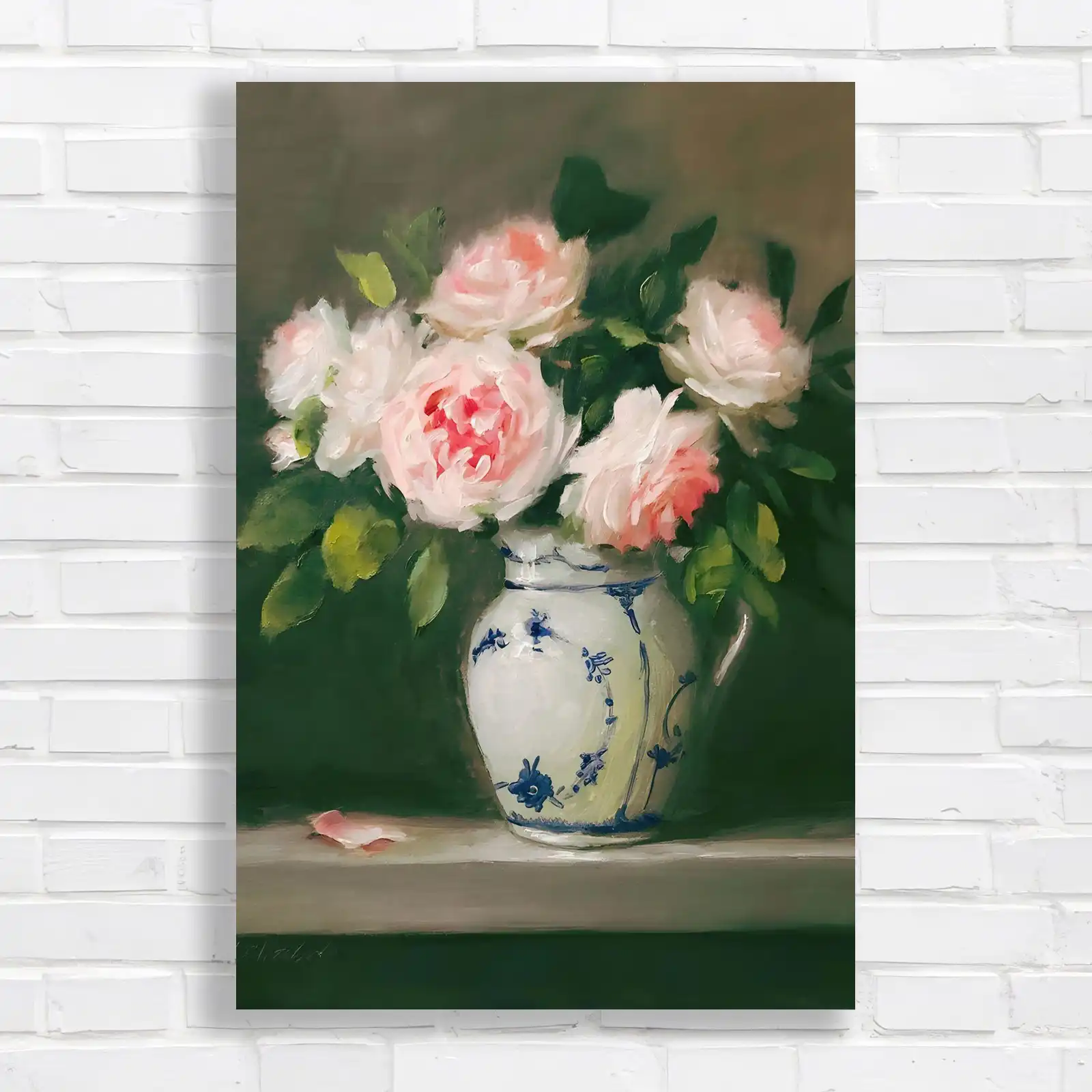 Romantic Floral Vintage Chic Bouquet Canvas Print Large Picture Wall ...